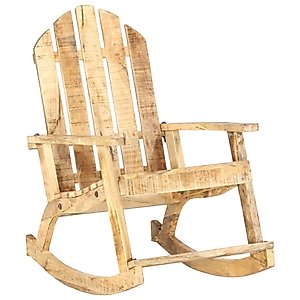 Garden Rocking Chair Solid ,Porch Chair,Patio Rocker,Pool Rocker,Relaxing Rock,TV Chair,Coffee Chair,Retro Rocking Chair,for Front Porches, Outdoor Patios, Gardens, Camping, Balconies,Mango Wood