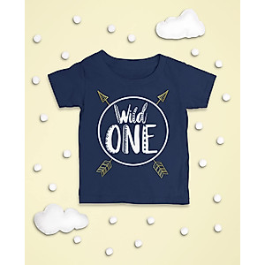 Wild One 1st Birthday Outfit Boy Girl 1 Year Old Gifts Baby Boys Shirt Navy