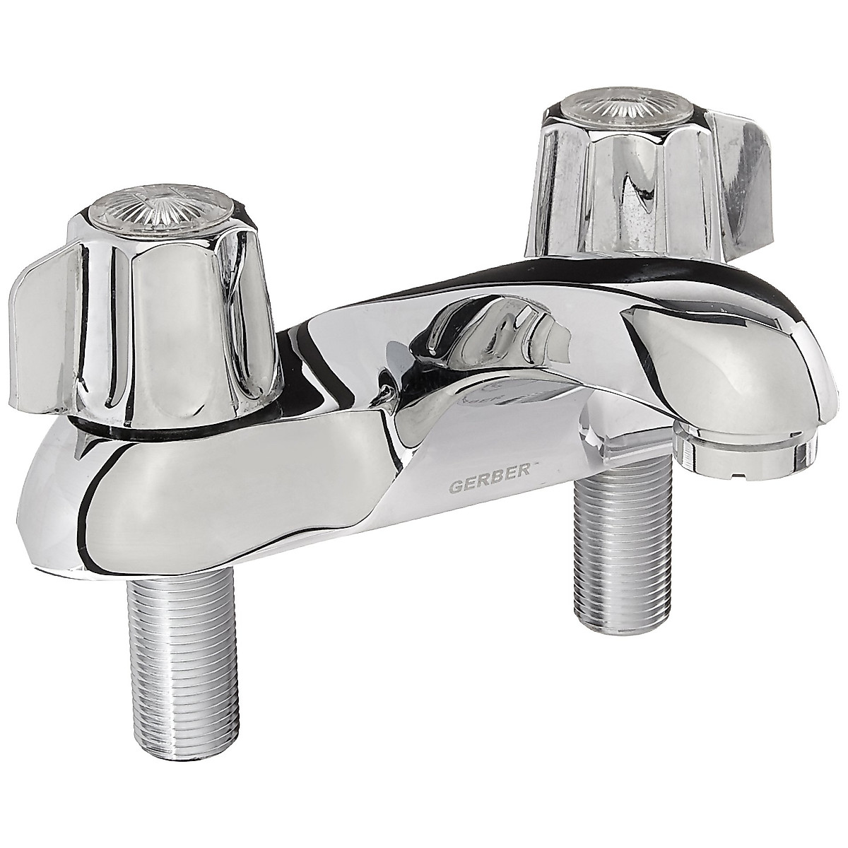 Gerber Classics Two Handle Centerset 3-Hole Bathroom Faucet with Metal Handles with Hot cold Indicators, Chrome G0043431, Utility Lavatory Sink Faucet