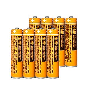 EOCIK 8 Pack HHR-55AAABU NI-MH Rechargeable Battery for Panasonic 1.2V 550mAh AAA Battery for Cordless Phones