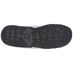 PUMA boys Roma Basic JR Sneaker, Black/White/Puma Silver, 4 M US Big Kid