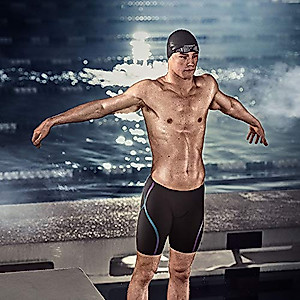 Speedo Unisex-Adult Swim Cap Silicone Aqua V,Speedo Black,Large