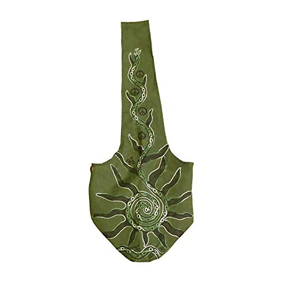 Mandala Crafts Hippie Bag - Boho Bag - Hobo Hippie Purse - Indie Style Hippie Crossbody Bag - Bohemian Sling Shoulder Bag Green Sun
