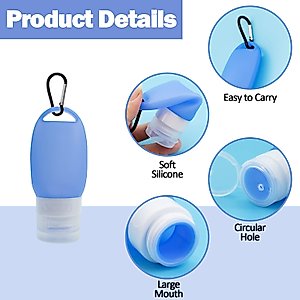 TACYKIBD 4Pcs Squeeze Salad Dressing Bottles, Portable Sauce Condiment Bottles with 2 Cleaning Brush and Food Storage Condiment Bottles with Keychain, Leakproof Dressing to Go for Lunch (1.4oz, 40ML)