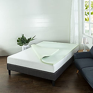 ZINUS 1.5 Inch Green Tea Memory Foam Mattress Topper / Pressure-Relieving Layers / CertiPUR-US Certified, King