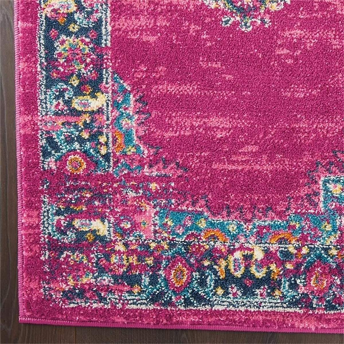 Nourison Passion Fuchsia 8' x 10' Area-Rug, Boho, Traditional, Easy-Cleaning, Non Shedding, Bed Room, Living Room, Hallway (8x10)