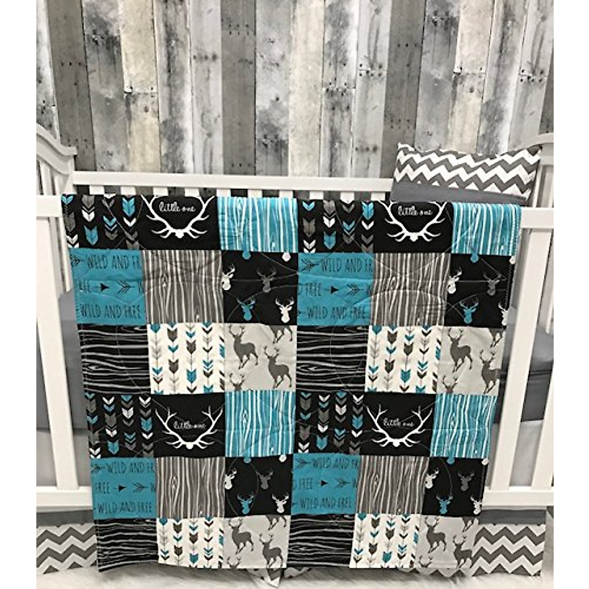 Baby Boy/Girl Chevron, Baby Bedding, Woodlands, Buck, Bear, Neutral, Crib Bedding, Nursery Room, Babylooms