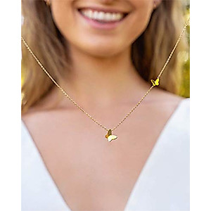 Benevolence LA Gold Butterfly Necklace, 14k Gold Dipped Butterfly Necklaces for Women, Cute Butterfly Necklace, Dainty Butterfly Jewelry, Gold Necklaces, Gifts for All Occasion