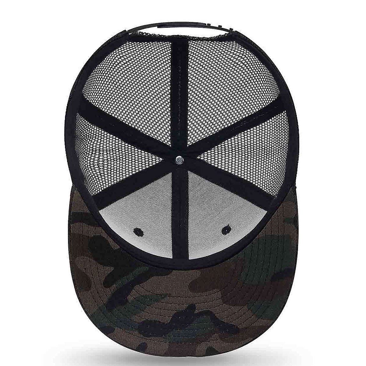 CNUSER Camouflage Trucker Hat Fashion Mesh Army Mens Women Flat Bill Snapback Hats - The Great Outdoors Adjustable Baseball Cap