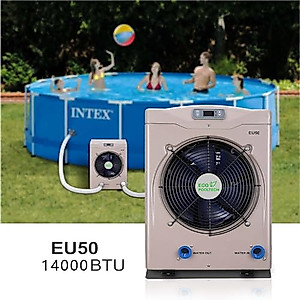 ECOPOOLTECH-Swimming Pool Heat Pump-Swimming Pool Heater-for Above Ground Pools, up to 5000gallons, 14000BTU/hr, Titanium Heat Exchanger.…