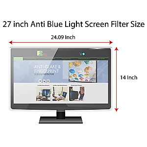 Anti Blue Light Screen Filter for 27 Inches Widescreen Desktop Monitor (Does NOT fit 27" iMac), Blocks Excessive Harmful Blue Light, Reduce Eye Fatigue and Eye Strain