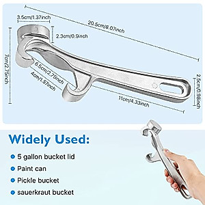 Worldity 2Pcs Aluminum Bucket Opener, Durable Paint Can Opener, Bucket Opener Tool 5 Gallon Open Buckets and Paint Cans with Ease, Perfect for Home Industrial Use