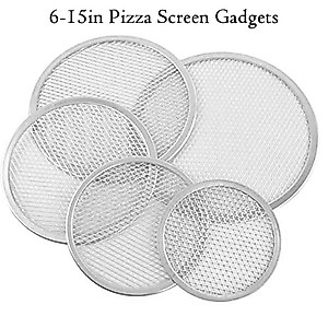 ZIIVARD Pizza Screen Gadgets Seamless Aluminum Pizza Tray Thickened Flat Mesh Commercial Grade Pizza Pan Kitchen Tool Bakeware (12 inch)