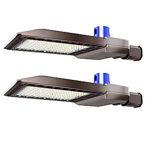JC-LGL 300W LED Parking Lot Light 2Pack, LED Shoebox Light with 42000LM 5000K Daylight, IP65 Waterproof Dusk to Dawn Parking Lot Light with Slip Fitter, Dimmable Area Light for Parking Lot Stadium