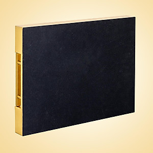 MAONAME Gold Serving Tray with Handles, 15.7 x 11.8 Inch Decorative Trays for Coffee Table, Rectangle Serving Tray and Modern Ottoman Trays for Living Room, Vanity, Kitchen, Bright Gold