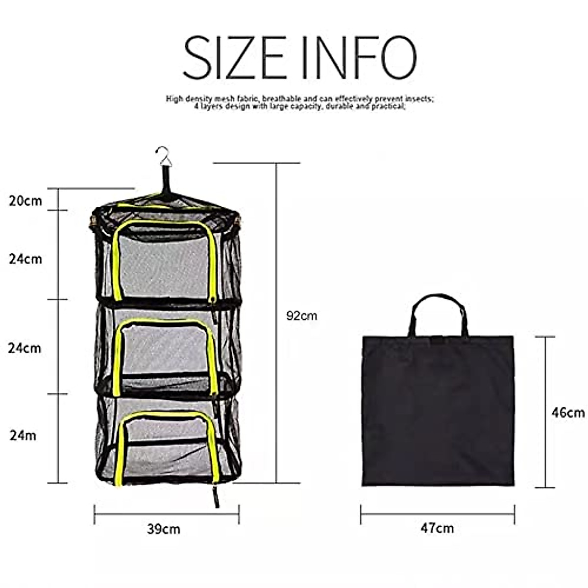 Outdoor 4 Layers Folding Drying Net Camping Storage Basket Vegetable Food Rack Folding Drying Camping Storage Basket