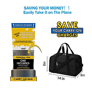 Apenze Small Gym Bag 14 inch lightweight Carry On Mini Duffel Bag for Travel Sport - Black