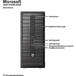 HP EliteDesk 800 G1 Tower Computer Desktop PC, Intel Core i7-4790 3.6GHz Processor, 16GB RAM, 1TB SSD, WiFi, Bluetooth, RGB Keyboard&USB Mouse, Windows 10 Pro (Renewed), Black