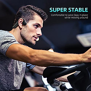 CHENSIVE Bone Conduction Headphones Open Ear Headphones Wireless Bluethooth 5.3 Sport Headphones Waterproof with Microphones for Workouts, Running, Cycling, Driving