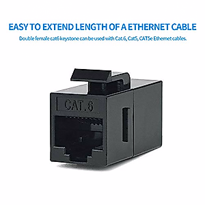 VANDESAIL 20 Pack RJ45 Coupler, Ethernet Coupler RJ45 Keystone Jack Cat6 Coupler Female to Female CAT 6 Ethernet Coupler Extender