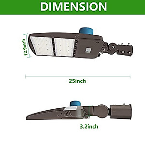 LED Parking Lot Lights with Dusk to Dawn Photocell 300 Watt, (1000W MH/HPS Equiv.) 5000K 42000LM Dimmable UL/DLC Certified LED Shoebox Lights Slip Fitter Mount