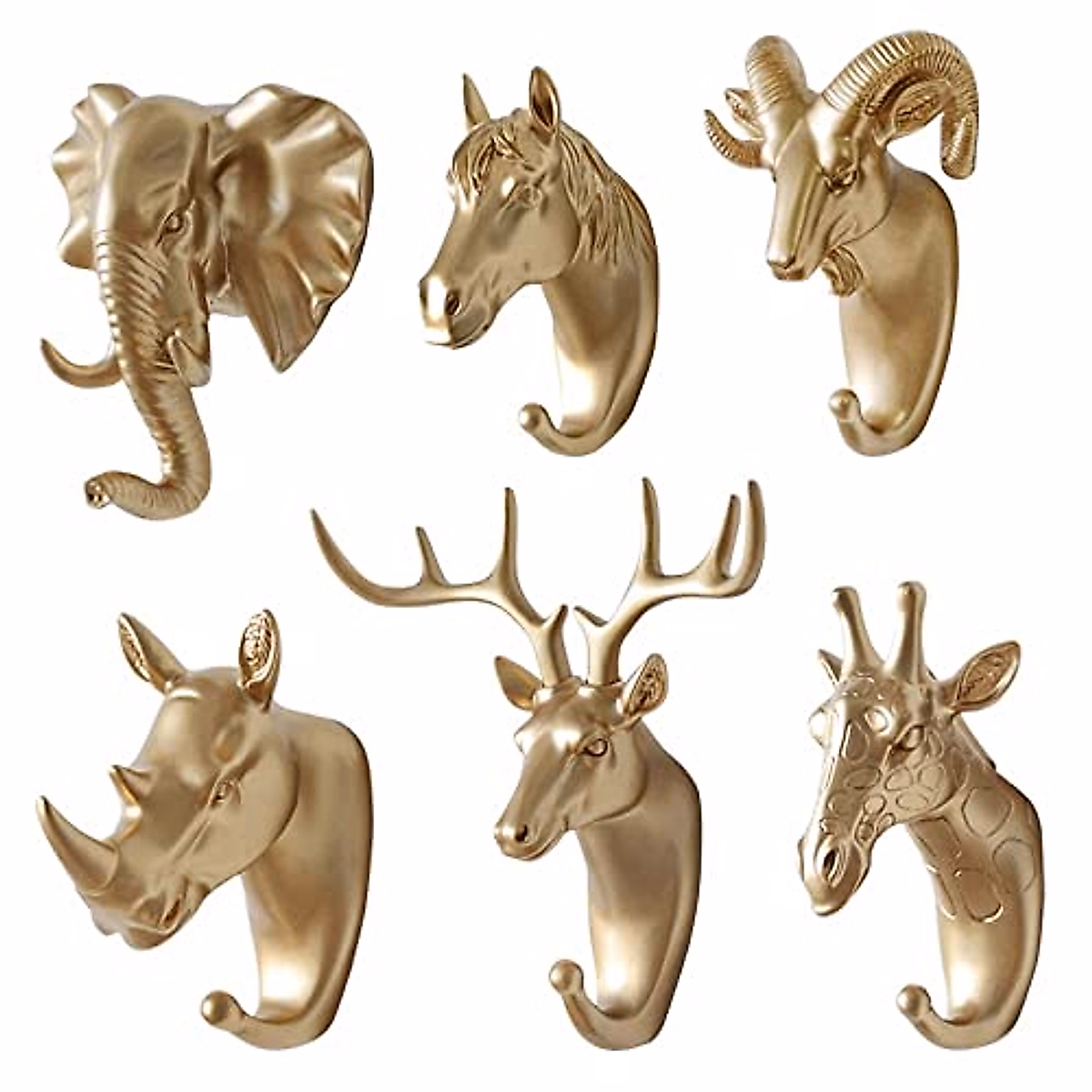 MAXVITAVELA 6 Pack Creative Antlers Coat Hooks/ Single Wall Hook, Hooks Mounted for Coat, Bag, Towel, Key, Wall, Hook Rack, Hanging Coats Bathroom Entryway, Decorative Gift