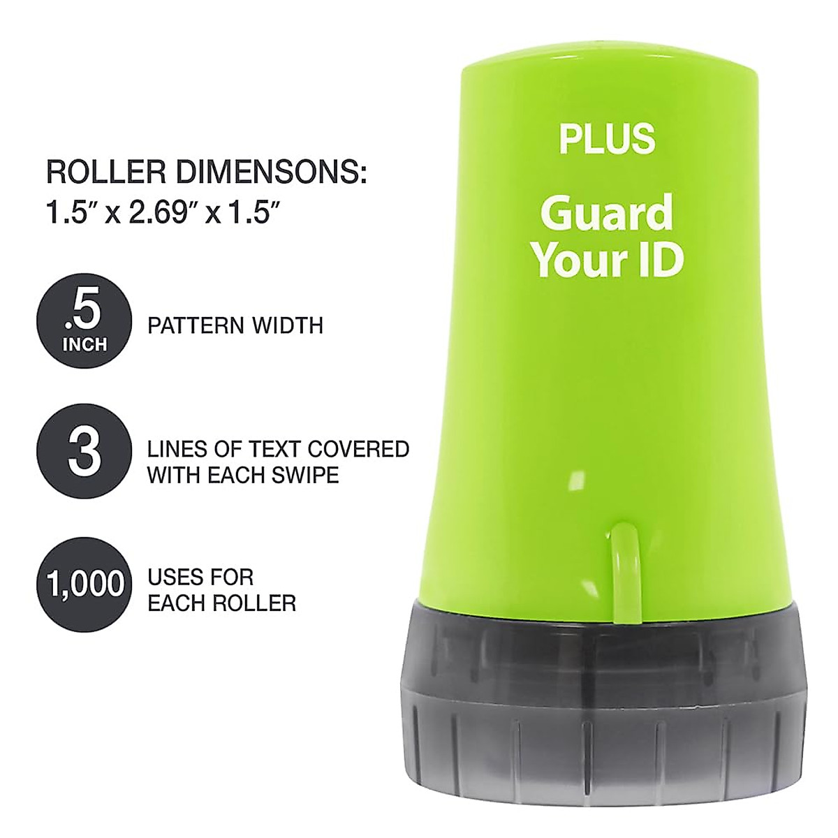 The Original Guard Your ID Advanced 2.0 Roller for Identity Theft Protection Confidential Security Stamp (Regular 3-Pack, Mixed Color: Turquoise, Green, White)