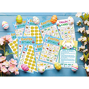 XJF Easter Bingo Game for Kids,24 Players for Kids Party Supplies,School Classroom Activities