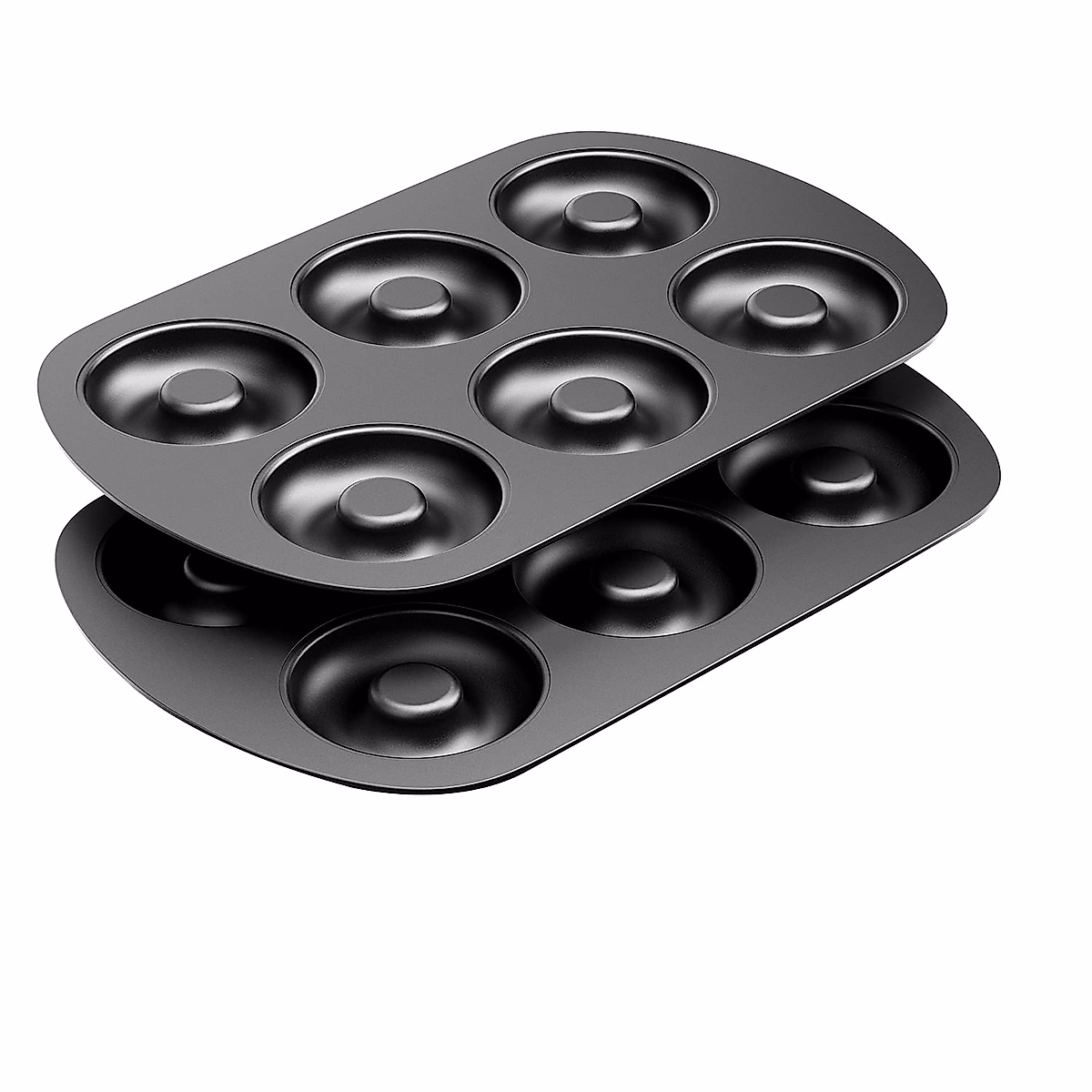 Tiawudi Non-Stick 6-Cavity Donut Baking Pans, Makes Individual Full-Sized 3 1/4" Donuts, Set of 2