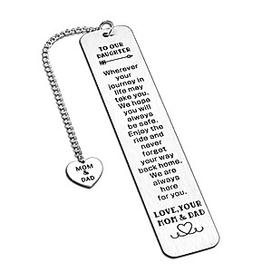 Christmas Gifts for Daughter from Mom and Dad Inspirational Bookmark Stocking Stuffers for Teens Girl Birthday Presents from Father for Daughter in Law Stepdaughter Graduation Back to School Gifts