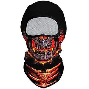 Obacle Balaclava Face Mask Men Women Ski Hunting Cycling (Skull Fire Face)