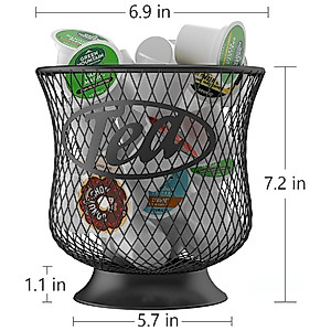 ITHSKUILL Tea Pod Holder, Sturdy K Cup Organizer, Large Capacity K Cup Storage for Keuring Espresso Capsule Coffee Creamer, Easy to Refill and Organize for Cafe Bar, Coffee Bar Decor