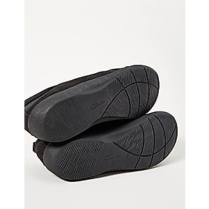 Clarks womens Sillian Paz Slip On Loafer, Black Synthetic Nubuck, 8.5 US