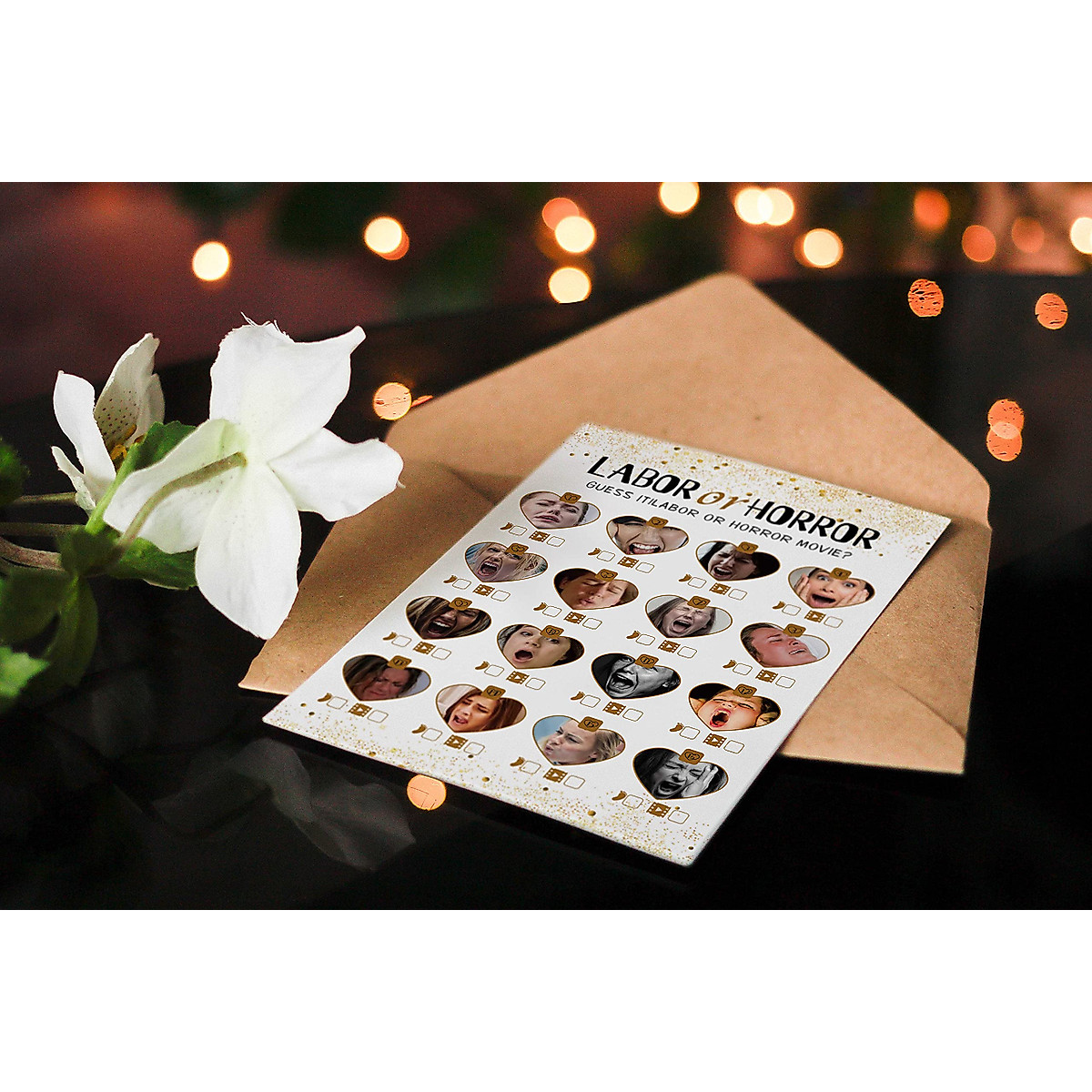 Muruseni Labor or Horror Baby Shower Game-31 Cards(Including Answers),Gender Reveal Party,for Mom, Dad, Kids, Women, Men, Gender Neutral Unisex Set