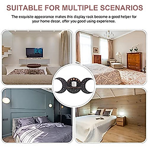 ARTIBETTER Sun and Moon Shelf: Wood Bohemian Style Crystal Display Shelf Wall Mount Storage for Crystals and Essential Oils