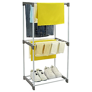 HOUSE AGAIN Clothes Drying Rack, Small Drying Rack Clothing, 3-Tier Laundry Cloth Dyer Racks Freestand Dryer Rack for Bathroom, Apartment and Laundry Room