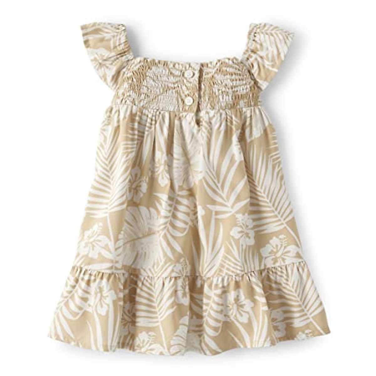 The Children's Place Baby Girls' and Newborn Dresses, Cream Palm Print, 6-9 Months