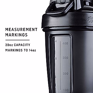 BlenderBottle Classic V2 Shaker Bottle Perfect for Protein Shakes and Pre Workout, 20-Ounce, Clear/Black
