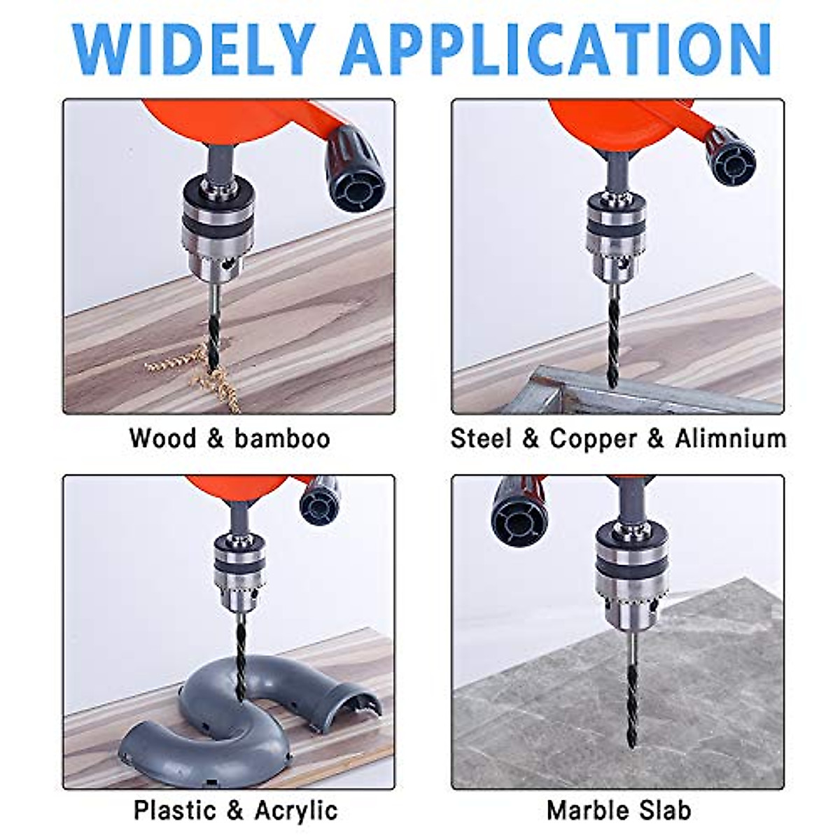 Hand Drill Akamino Powerful and Speedy Manual Hand Drill With Anti Slip Handle and S/S cast 5 Pieces Jaw Chucks for Wood Plastic Acrylic