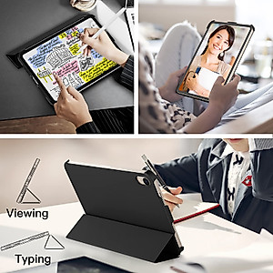 JETech Case for iPad Mini (A17 Pro, 2024 Model, 7th Generation) / Mini 6 (2021 Model, 6th Generation), Protective Hard Back Shell Soft-Touch Tablet Stand Cover, Auto Wake/Sleep (Black)