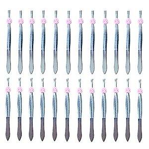 Pack of 24 oblique eyebrow tweezers and flat stainless steel tweezers Precision clipper for eyebrow shaping and facial hair removal