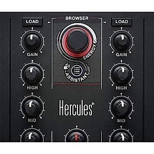 Hercules DJ 2 Control Inpulse 300, Black with 8in Stereo Mini to Dual RCA Y-Cable (6') Bundle, Speaker
