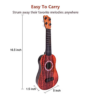 WhiteMyrtle Kids Ukulele Toys 16.5 inch Mini Guitar, Musical Toy Children Musical Instrument Educational Toys for Beginner,for Beginners Toddlers Ages 3+ Boys Girls