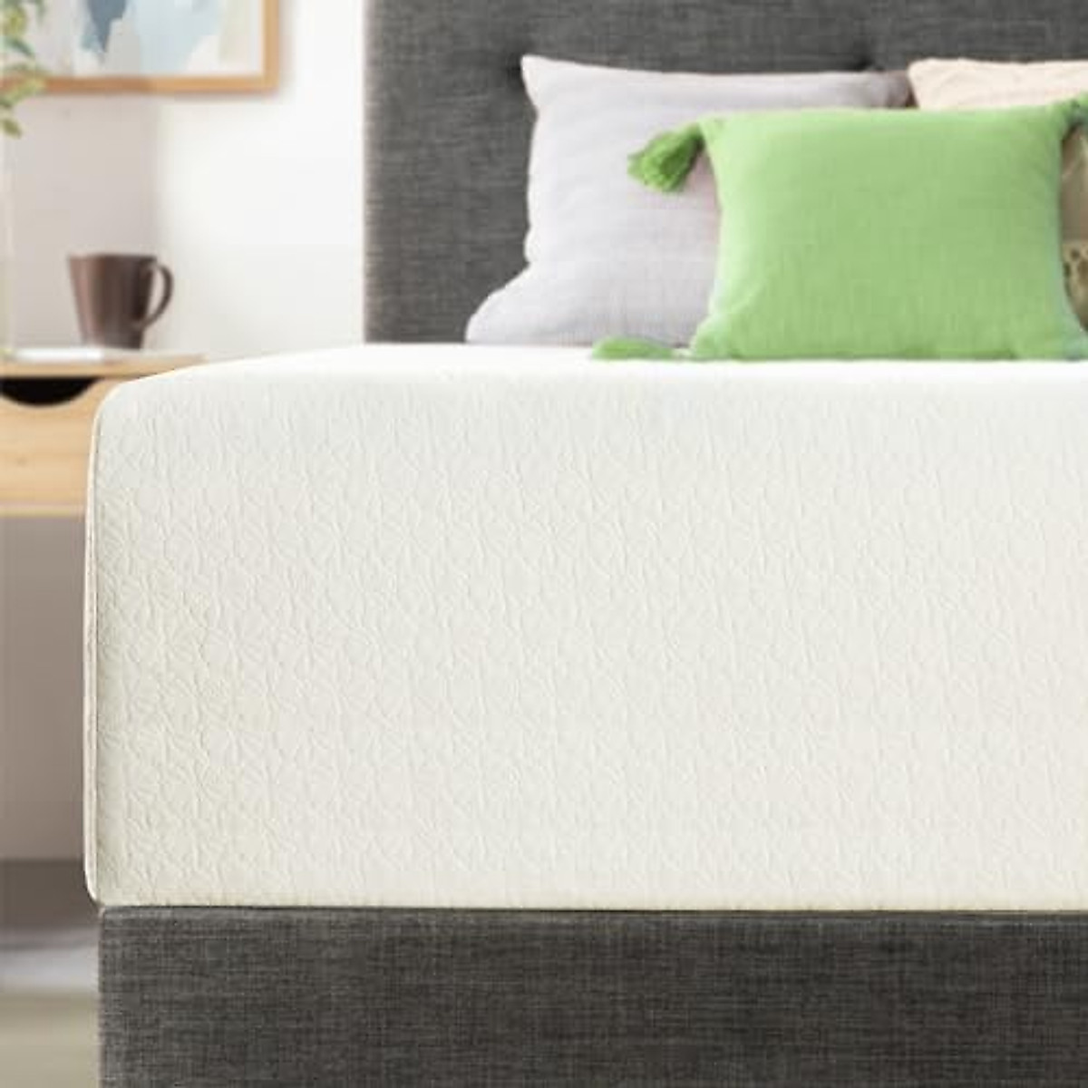 Best Price Mattress 14" Signature Green Tea Memory Foam Mattress, Queen, White