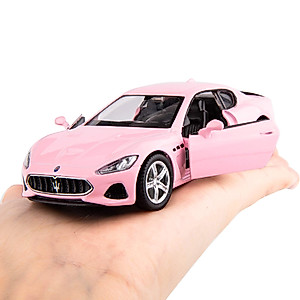 TGRCM-CZ 1/36 Scale Maserat GT Casting Car Model, Zinc Alloy Toy Car for Kids, Pull Back Vehicles Toy Car for Toddlers Kids Boys Girls Gift (Pink)
