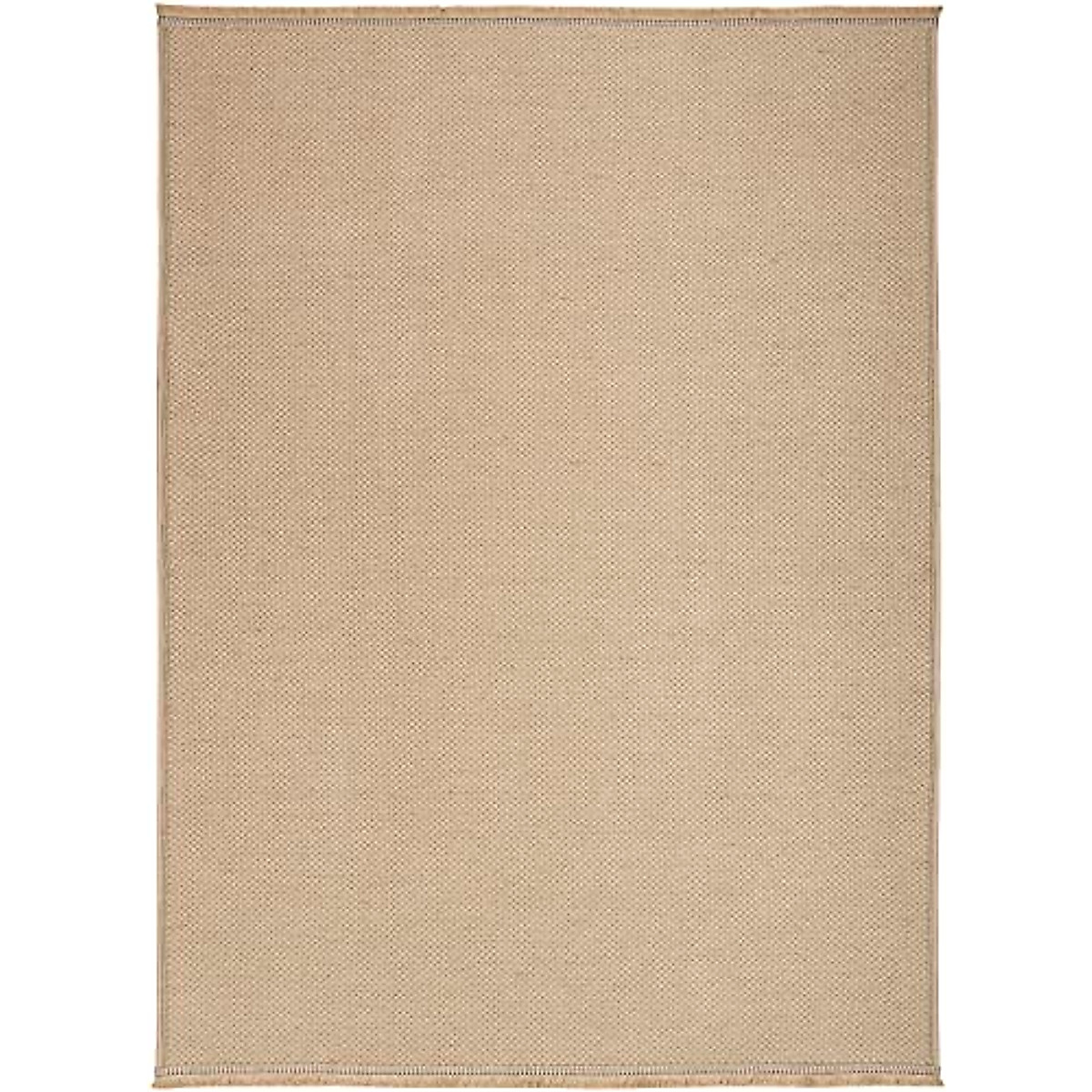 Nourison Washable Jute Solid Natural 7'10" x 9'10" Area -Rug, Easy -Cleaning, Non Shedding, Bed Room, Living Room, Dining Room, Kitchen (8x10)