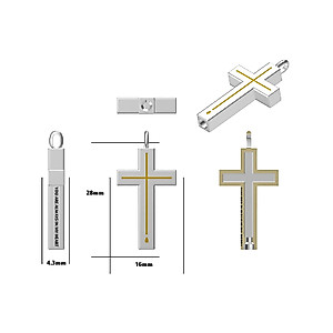 QIUQIULU 925 sterling silver cross souvenir ashes necklace urn pendant (gold)