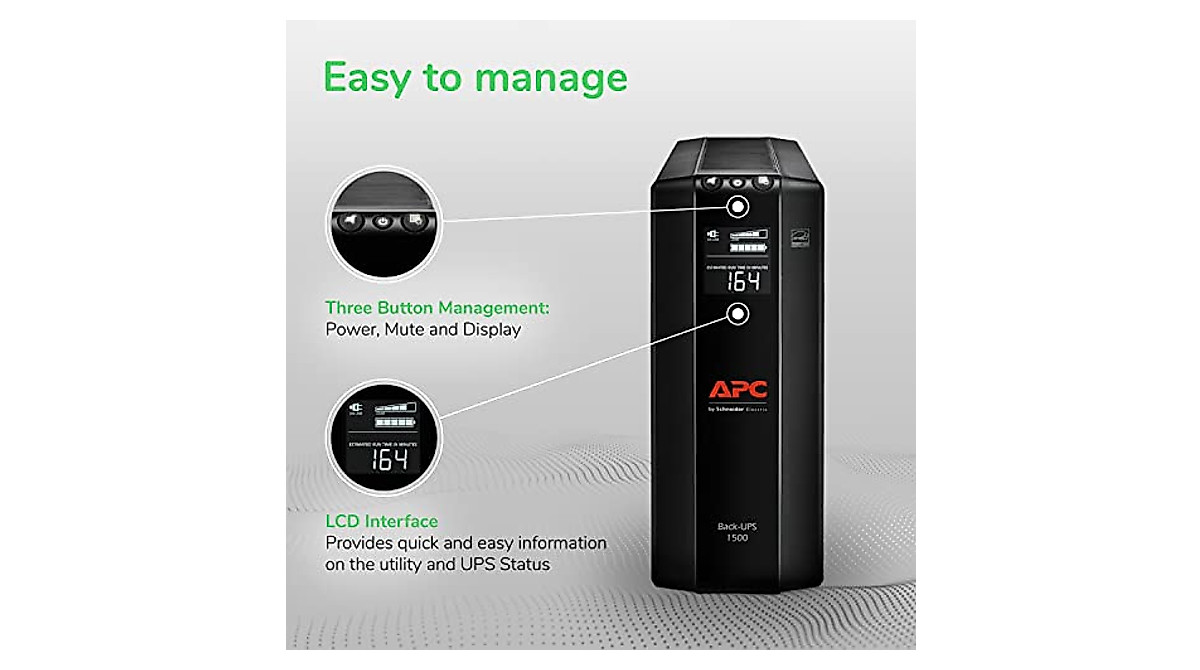 APC UPS 1500VA Battery Backup & Surge Protection