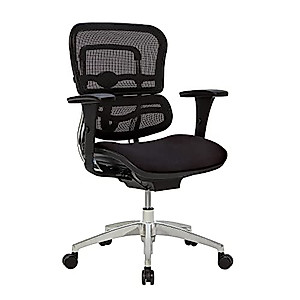 WorkPro® 12000 Series Ergonomic Mesh/Fabric Mid-Back Chair, Black/Black