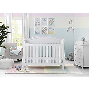 Delta Children Lancaster 4-in-1 Convertible Baby Crib, Bianca White